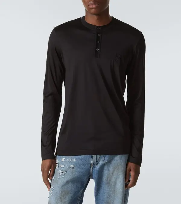 Dolce & Gabbana Silk Henley Shirt
