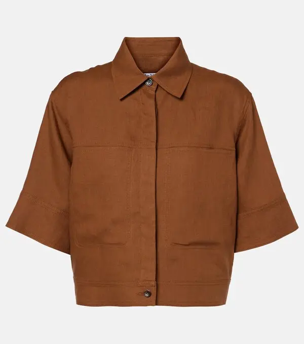 Max Mara Cropped Linen Shirt