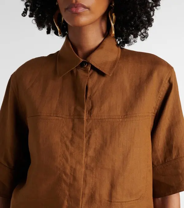 Max Mara Cropped Linen Shirt