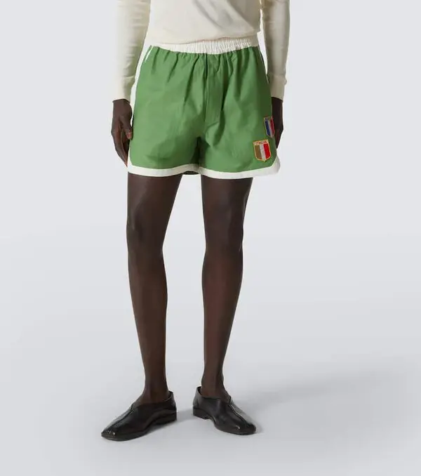 BODE Euro Appliqué Cotton Shorts