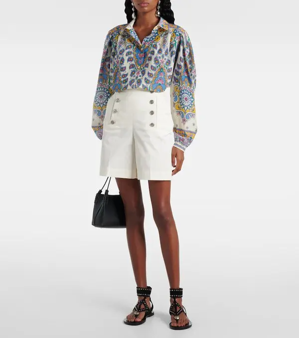Etro Cotton-blend Shorts - White