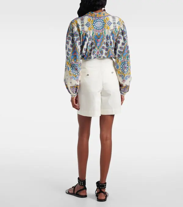 Etro Cotton-blend Shorts - White