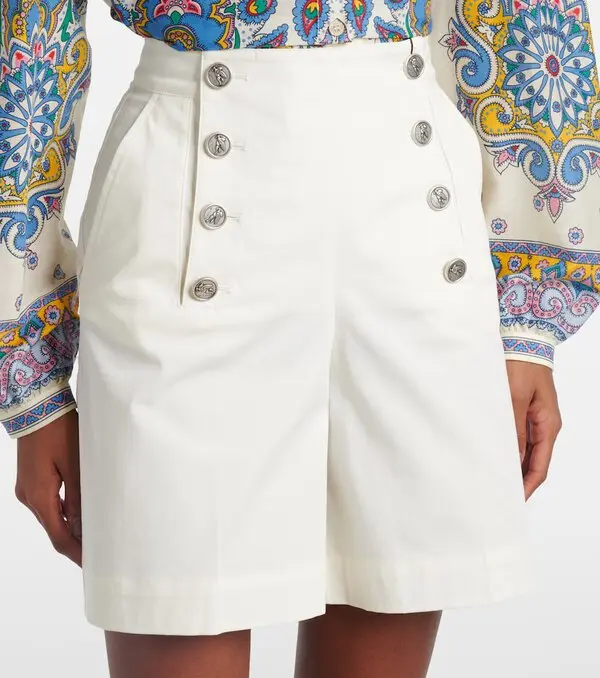 Etro Cotton-blend Shorts - White