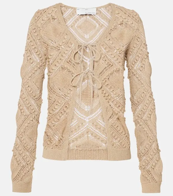 XU ZHI Crochet Lace Cardigan - Beige
