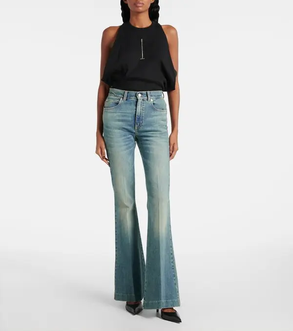 Alexander McQueen Faded Flared Jeans