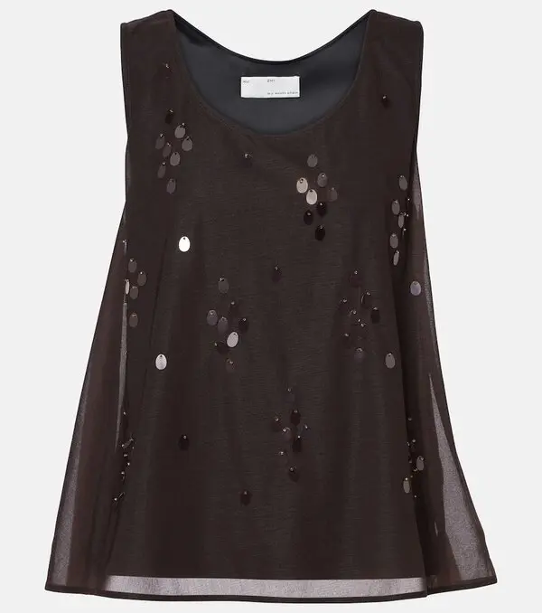 XU ZHI Embellished Top - Brown