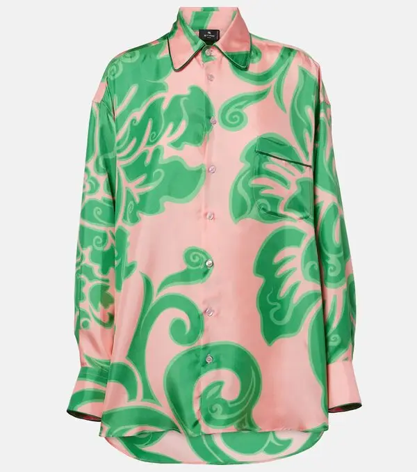 Etro Printed Silk Blouse - Purple