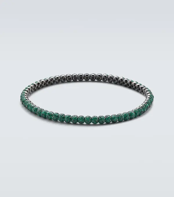 Shay Jewelry 18kt Rose Gold Bracelet With Emeralds - Black