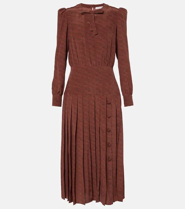 Alessandra Rich Leopard-print Silk Midi Dress