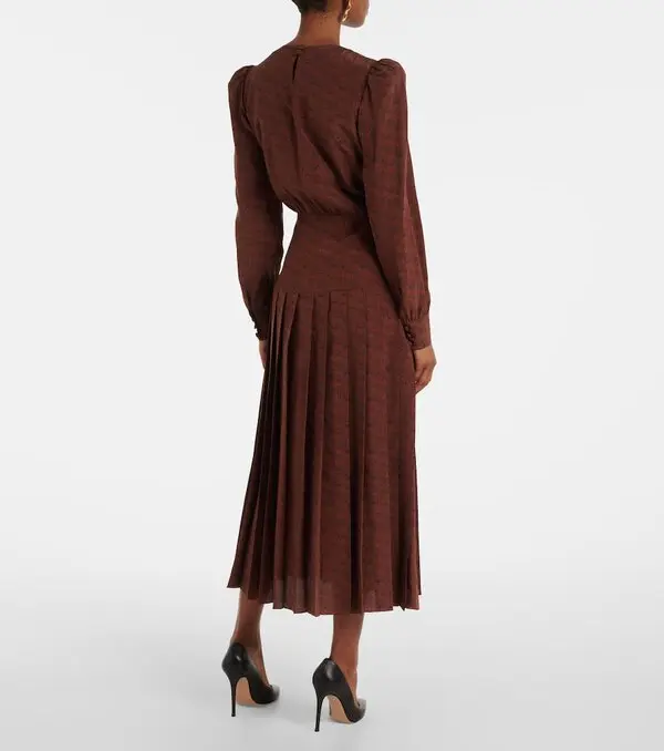 Alessandra Rich Leopard-print Silk Midi Dress