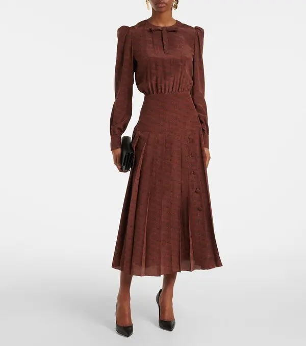 Alessandra Rich Leopard-print Silk Midi Dress