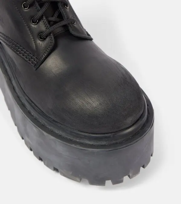 Balenciaga Strike Leather Platform Combat Boots