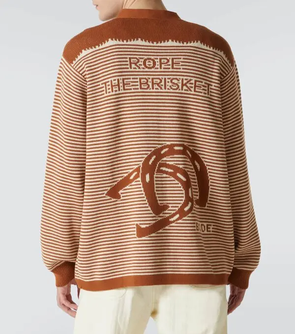 BODE Buckaroo Striped Cotton Cardigan