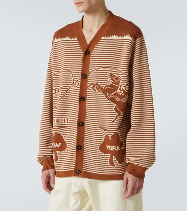 BODE Buckaroo Striped Cotton Cardigan
