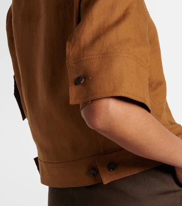 Max Mara Cropped Linen Shirt