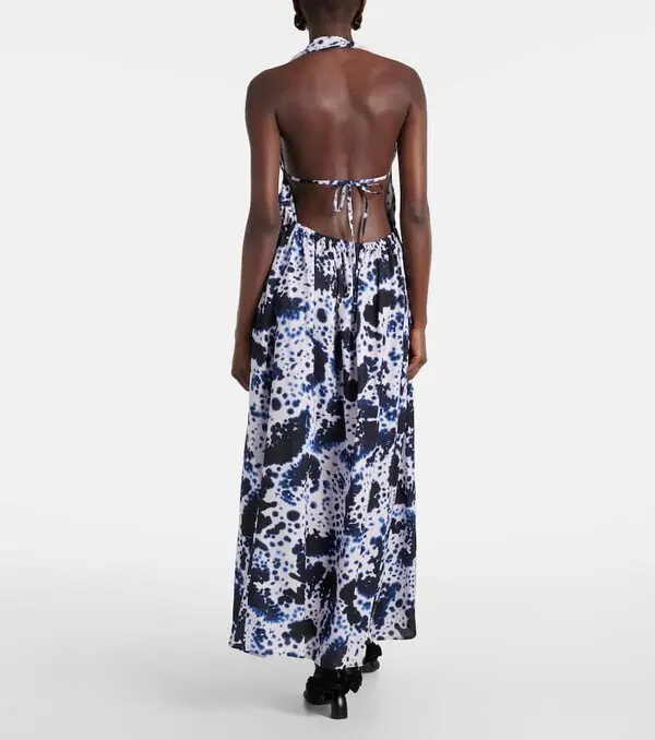 Dries Van Noten Printed Halterneck Maxi Dress
