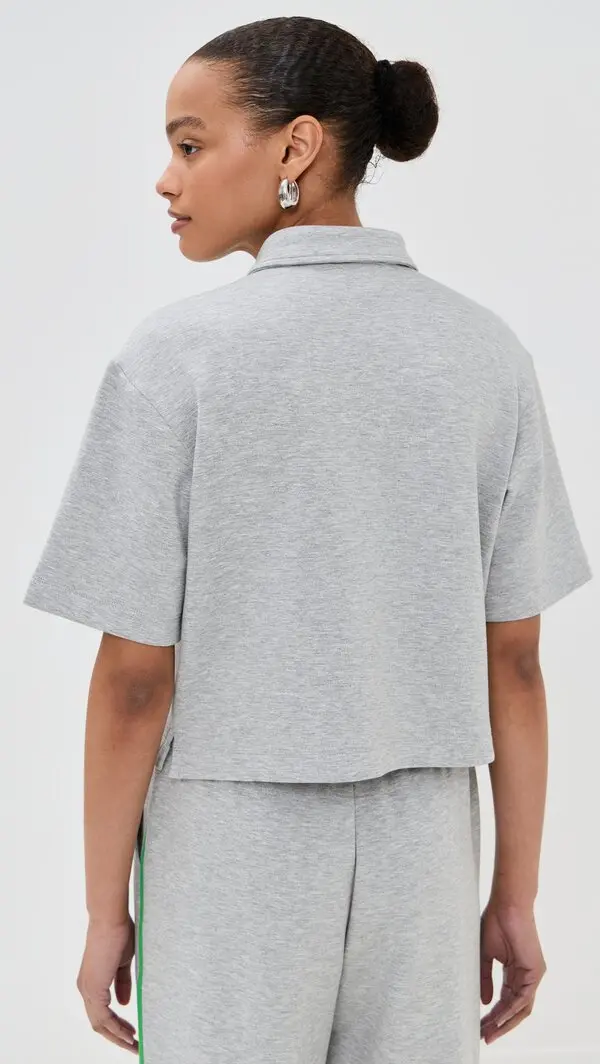 LE BOP Josephine Polo Top - Heather Grey
