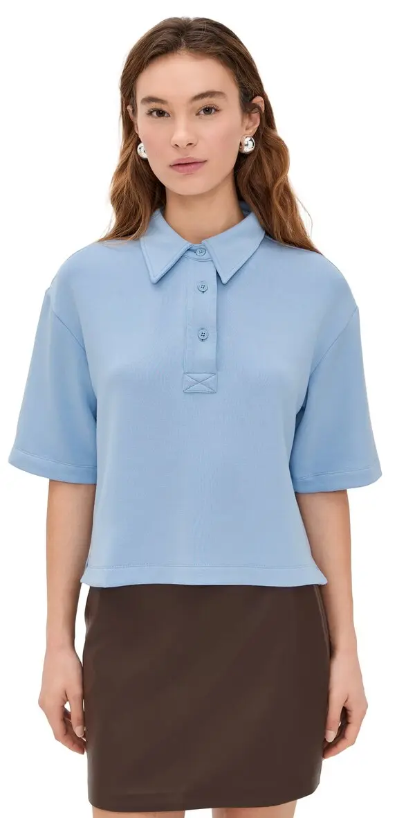 LE BOP Josephine Polo Top - Chambray Blue