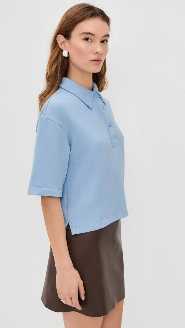 LE BOP Josephine Polo Top - Chambray Blue