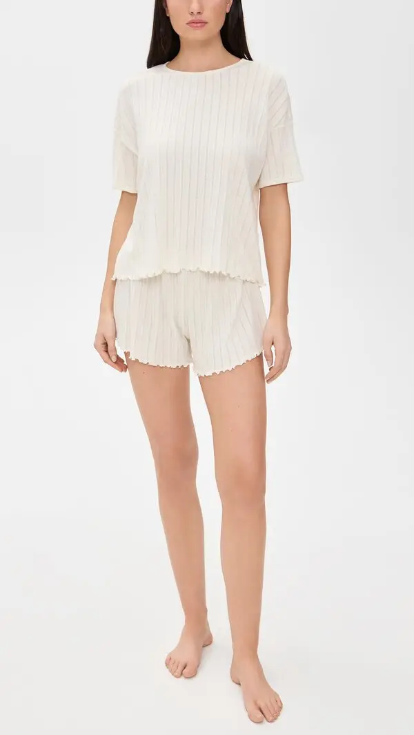 Eberjey Pointelle Short Sleeve Tee
