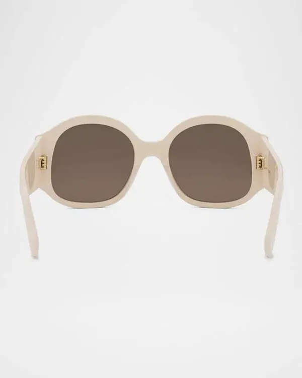 Celine Maxi Triomphe Round Sunglasses - Ivory Brown