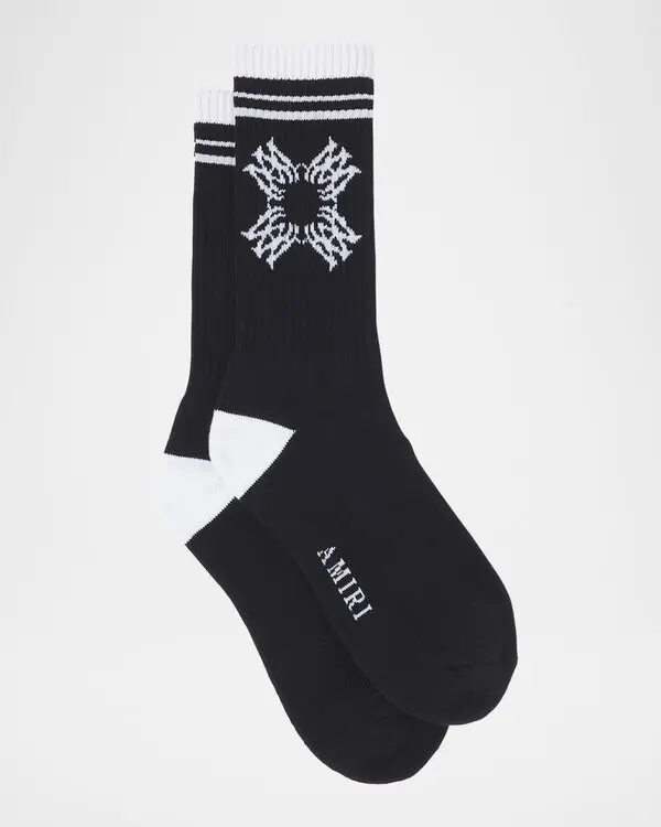 Amiri Ma Quad Crew Socks - Black White