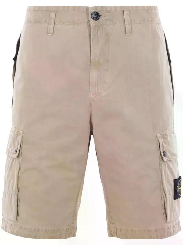 Stone Island Cotton Cargo Shorts - Brown