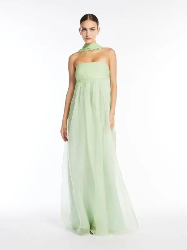 Max Mara Silk Organza Bustier Maxi Dress In Lime Green - 50% Off |  Editorialist