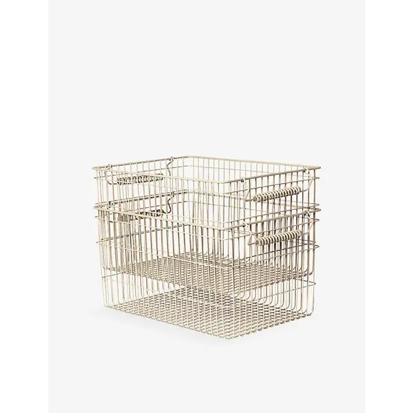 FERM LIVING Cala Stackable Metal Baskets Set Of Two - Cashmere