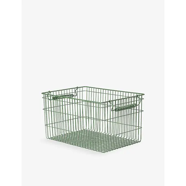 FERM LIVING Cala Stackable Metal Baskets Set Of Two - Verdant Green