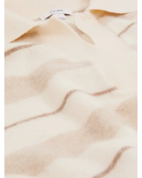 REISS Wool-blend Striped Polo Sweater