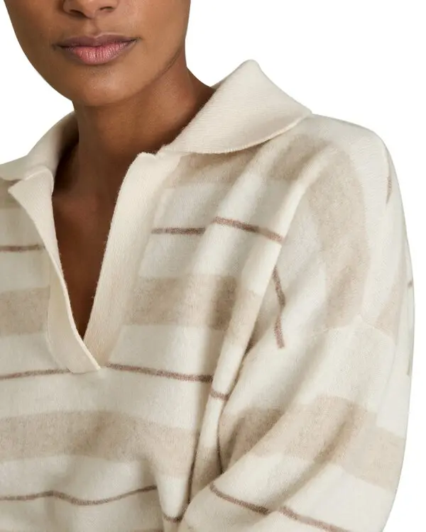 REISS Wool-blend Striped Polo Sweater