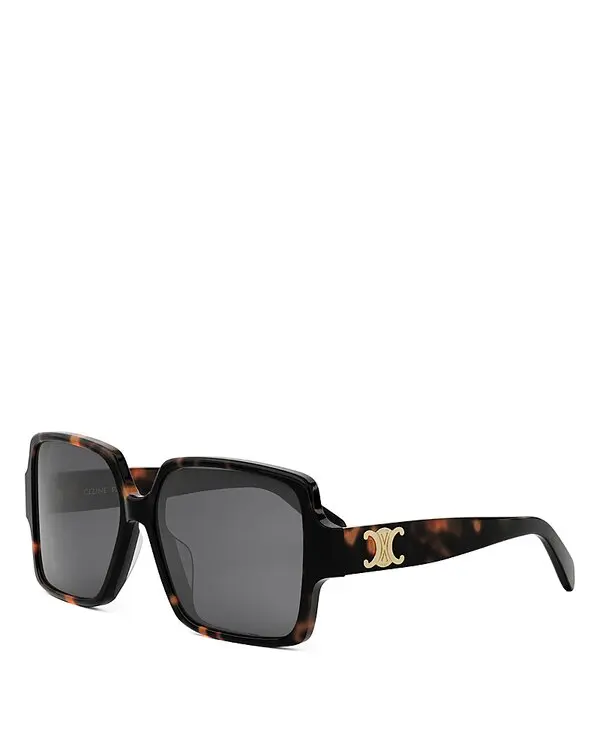 Celine Triomphe Square Sunglasses - Dark Havana/smoke
