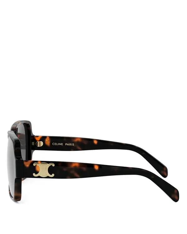 Celine Triomphe Square Sunglasses - Dark Havana/smoke