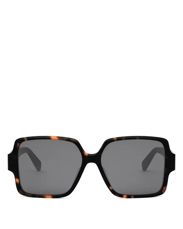 Celine Triomphe Square Sunglasses - Dark Havana/smoke