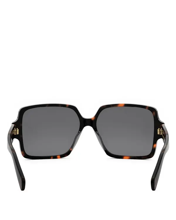 Celine Triomphe Square Sunglasses - Dark Havana/smoke