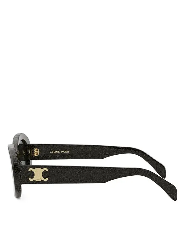Celine Glitter Triomphe Oval Sunglasses - Black