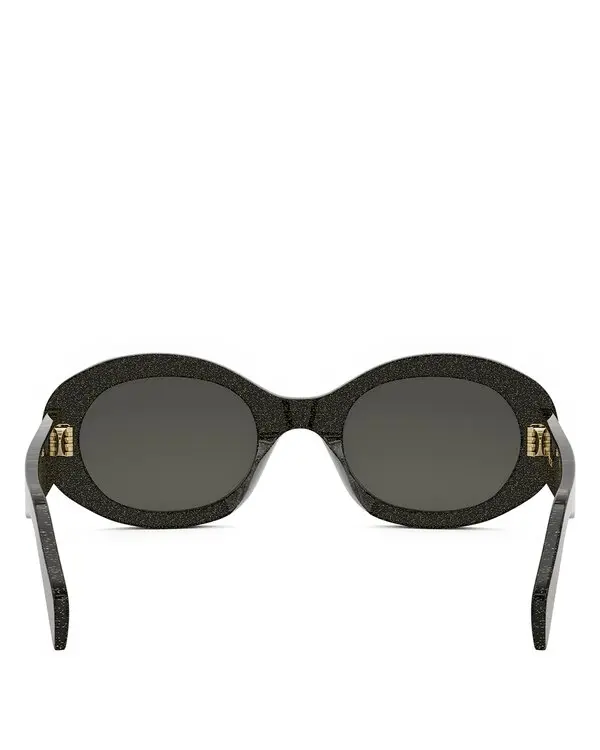 Celine Glitter Triomphe Oval Sunglasses - Black