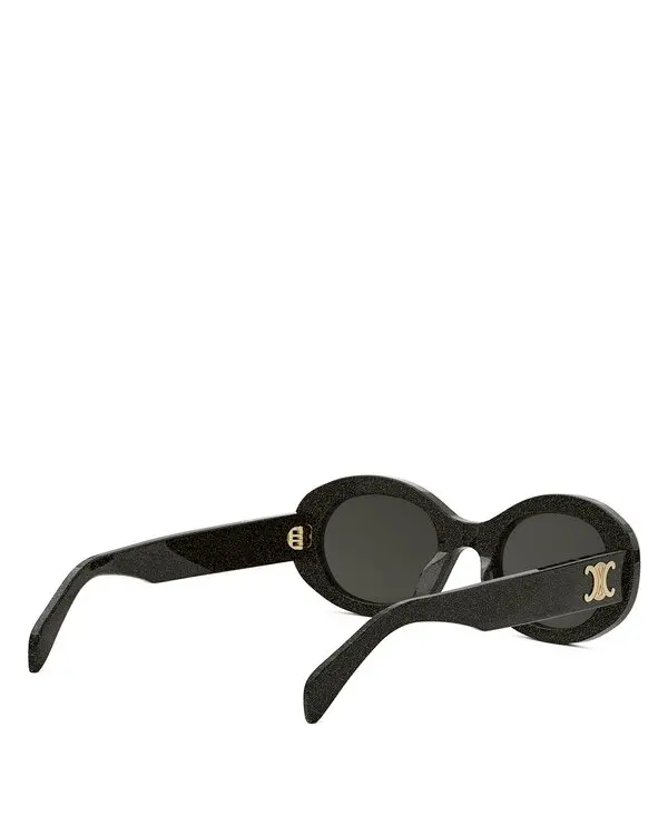 Celine Glitter Triomphe Oval Sunglasses - Black