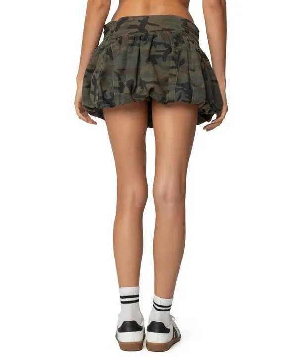 EDIKTED Camo Belted Bubble Mini Skort