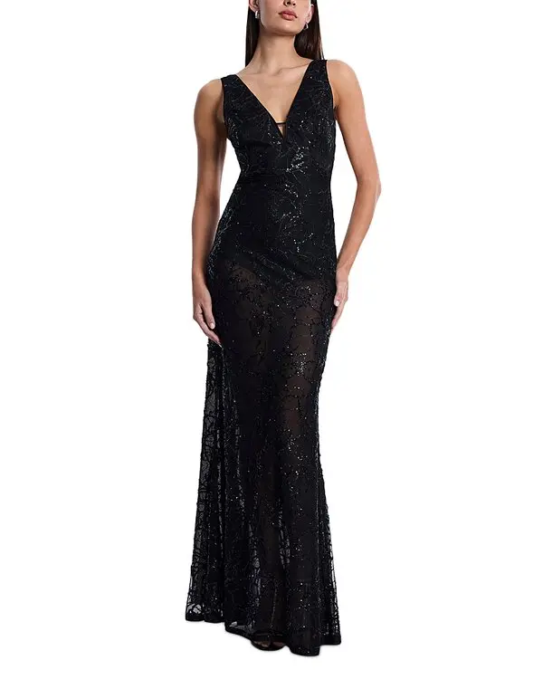 Bcbgmaxazria Embellished Cutout Gown