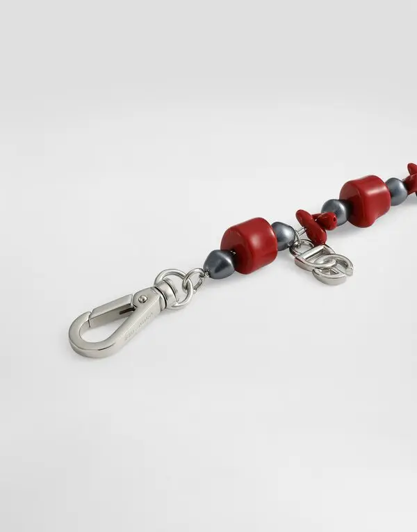 Dolce & Gabbana Metal Bracelet With Coral Details And Logo