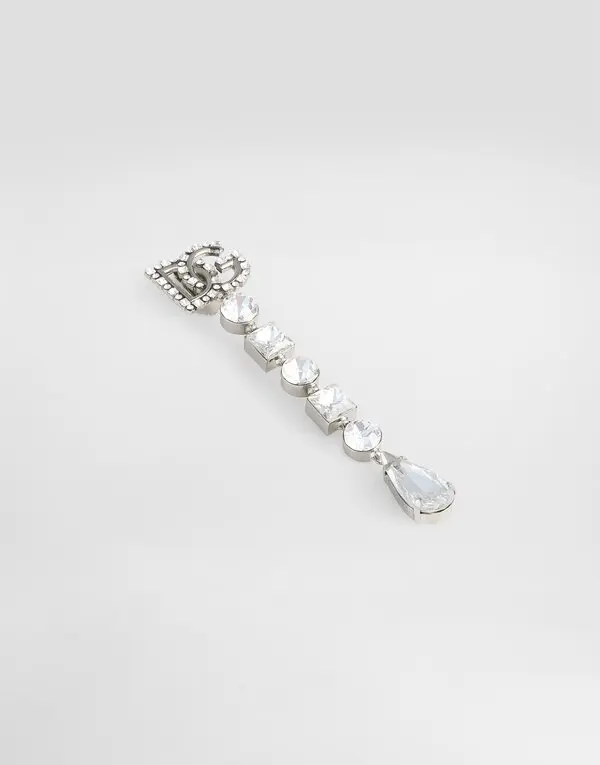 Dolce & Gabbana Rhinestone Drop Earrings With Dg Logo