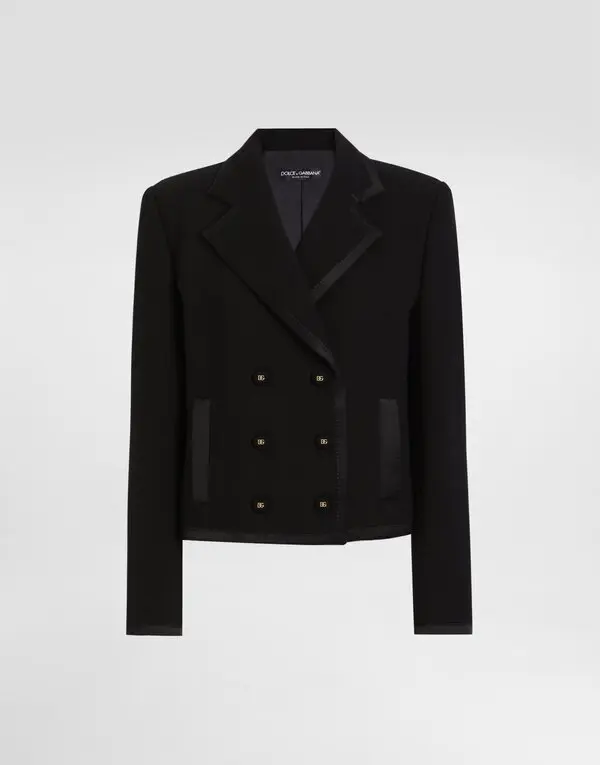 Dolce & Gabbana Short Double-breasted Wool Crepe Jacket