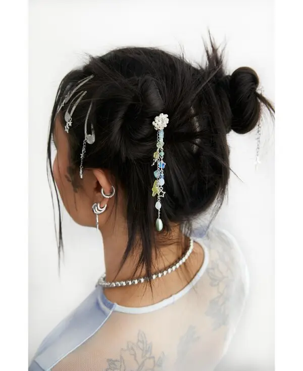 VELVET LUNA Steel Hair Pin With Charms