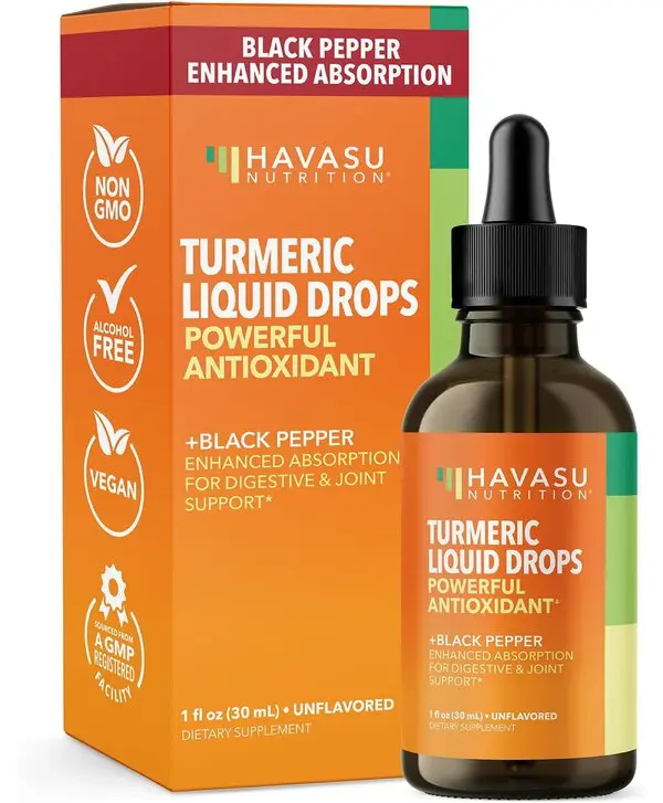 HAVASU NUTRITION Organic Turmeric Liquid Drops - No Color