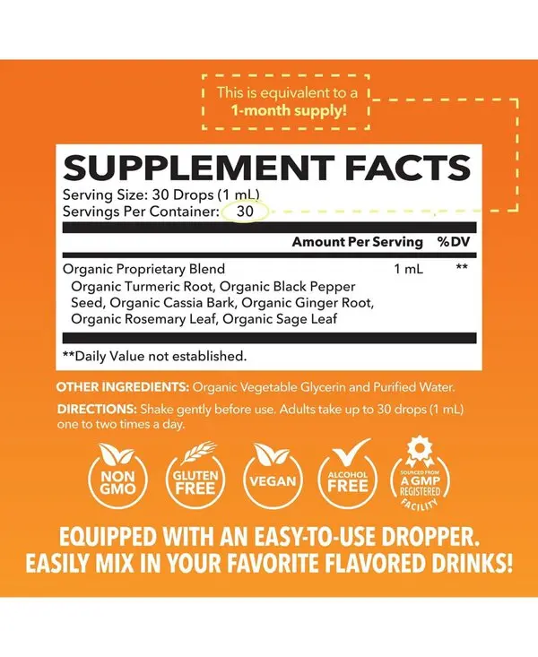 HAVASU NUTRITION Organic Turmeric Liquid Drops