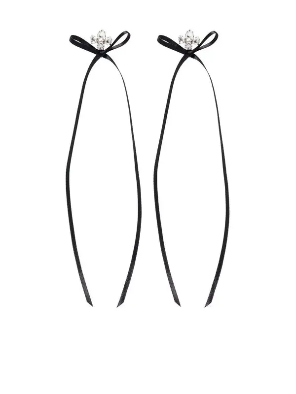 Simone Rocha Bow Ribbon Earrings - Silver