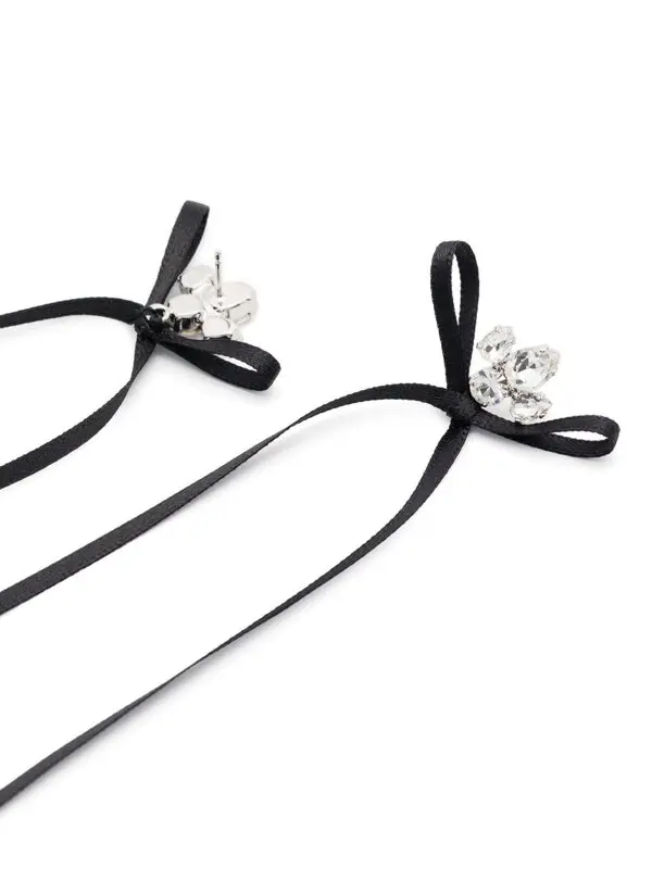 Simone Rocha Bow Ribbon Earrings - Silver