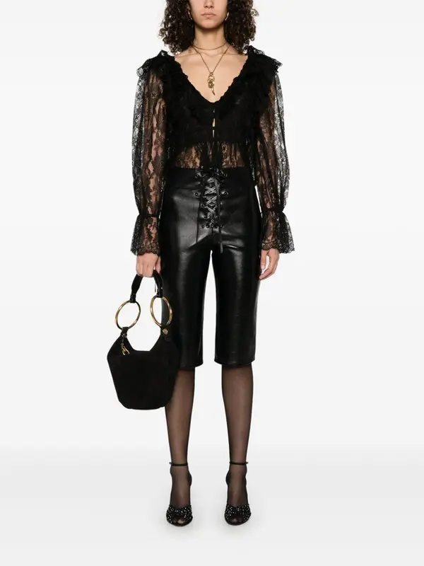 Chloé Leather Cropped Trousers